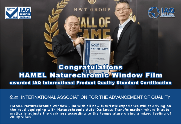 Congratulation HAMEL Naturechromic Window Film awarded IAQ ...