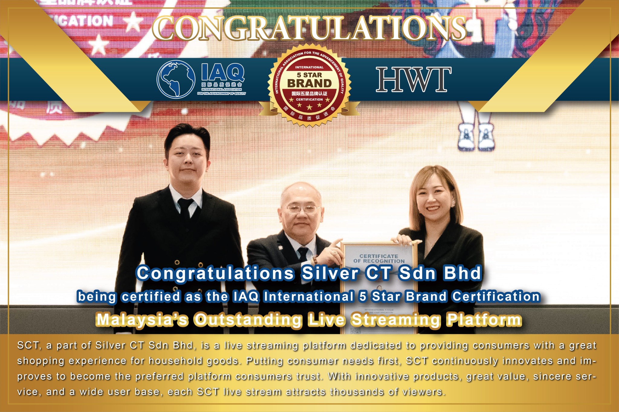 Congratulations Silver CT Sdn Bhd being certified as the IAQ ...