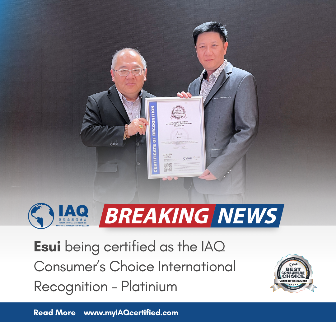 Congratulation ESUI being certified as the IAQ Consumer’s Choice ...