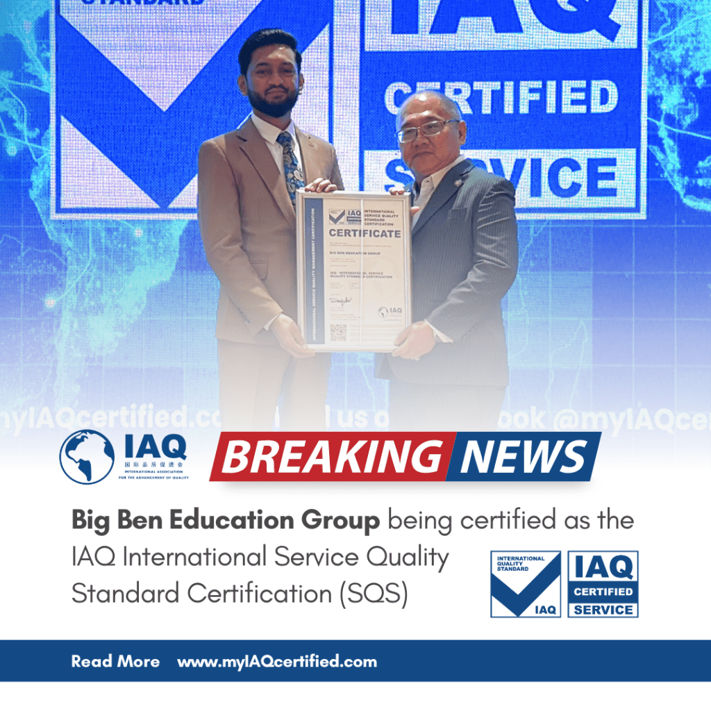 Congratulation Big Ben Education Group being certified as the IAQ ...